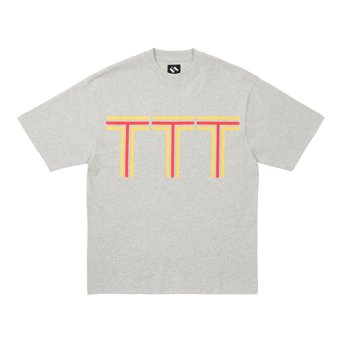 TTT (The Trilogy Tapes) Logo stripes Tshirt / Heather grey – EXTRO